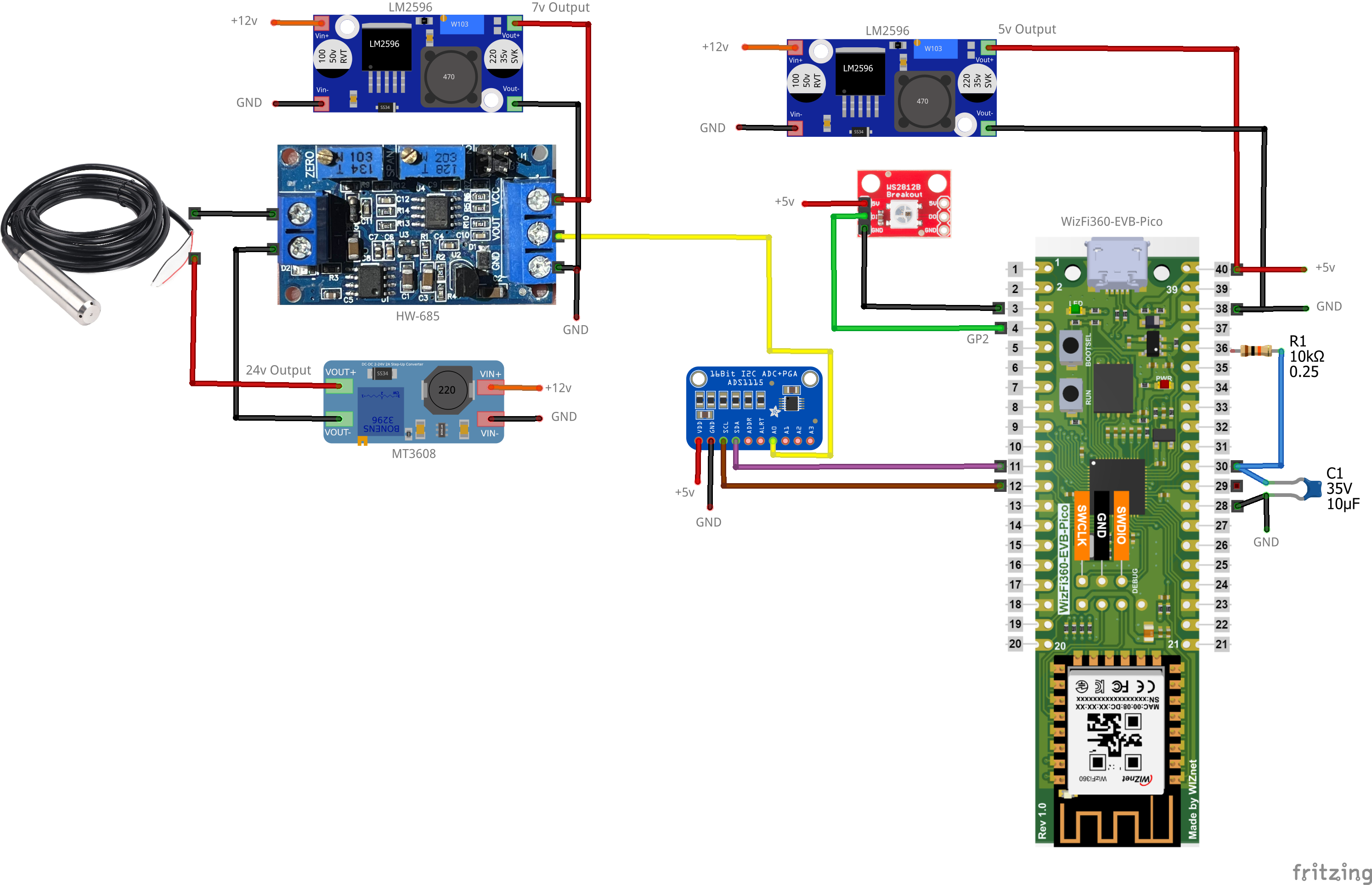 Tank Level Control using WizFi360-EVB-Pico and AWS Services