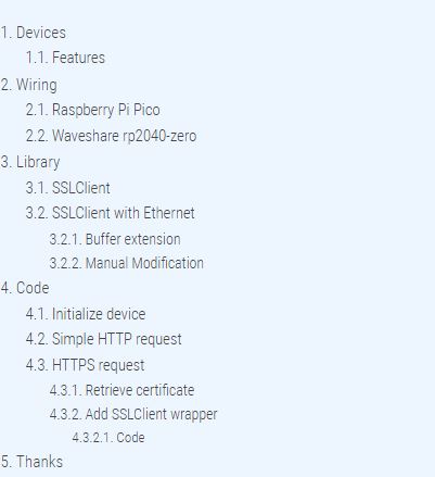 Raspberry Pi Pico and rp2040 board: ethernet w5500 with plain (HTTP) and SSL (HTTPS) requests