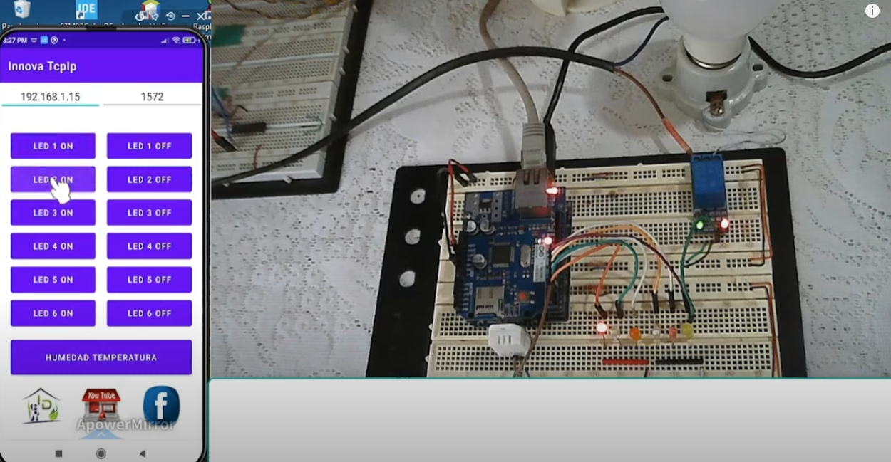 Performs A Tcp Ip Control With Arduino Ethernet And Android Without