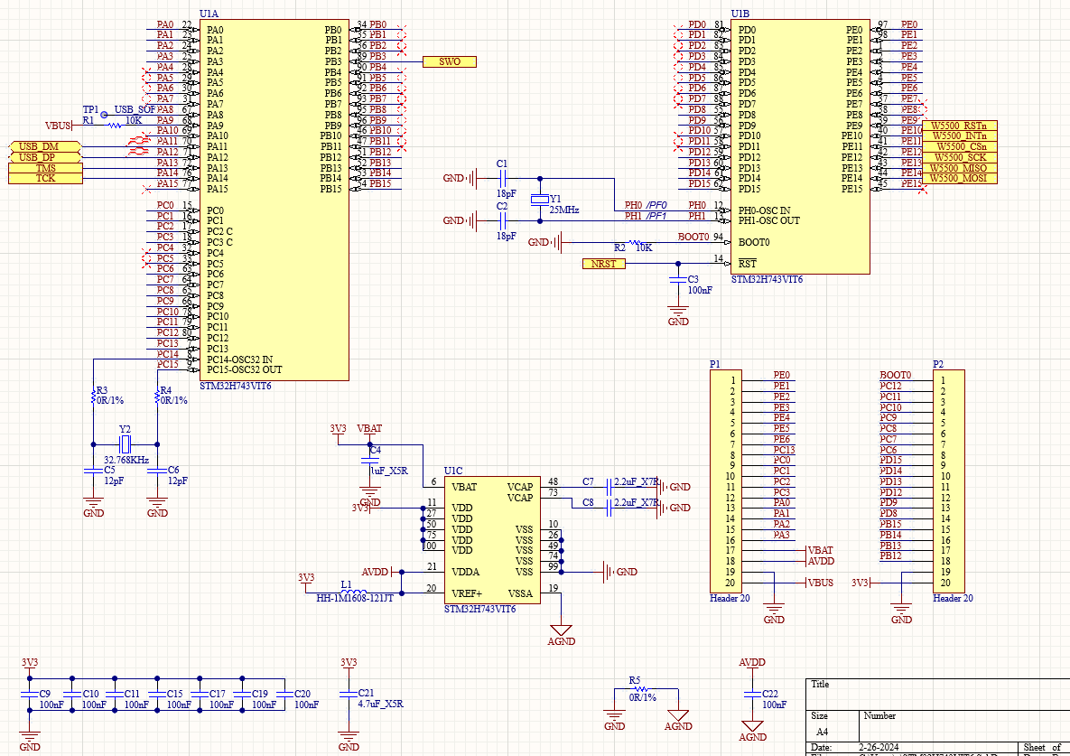 Designing an Ethernet Module by Connecting a W5500 to an STM32H7 100 ...