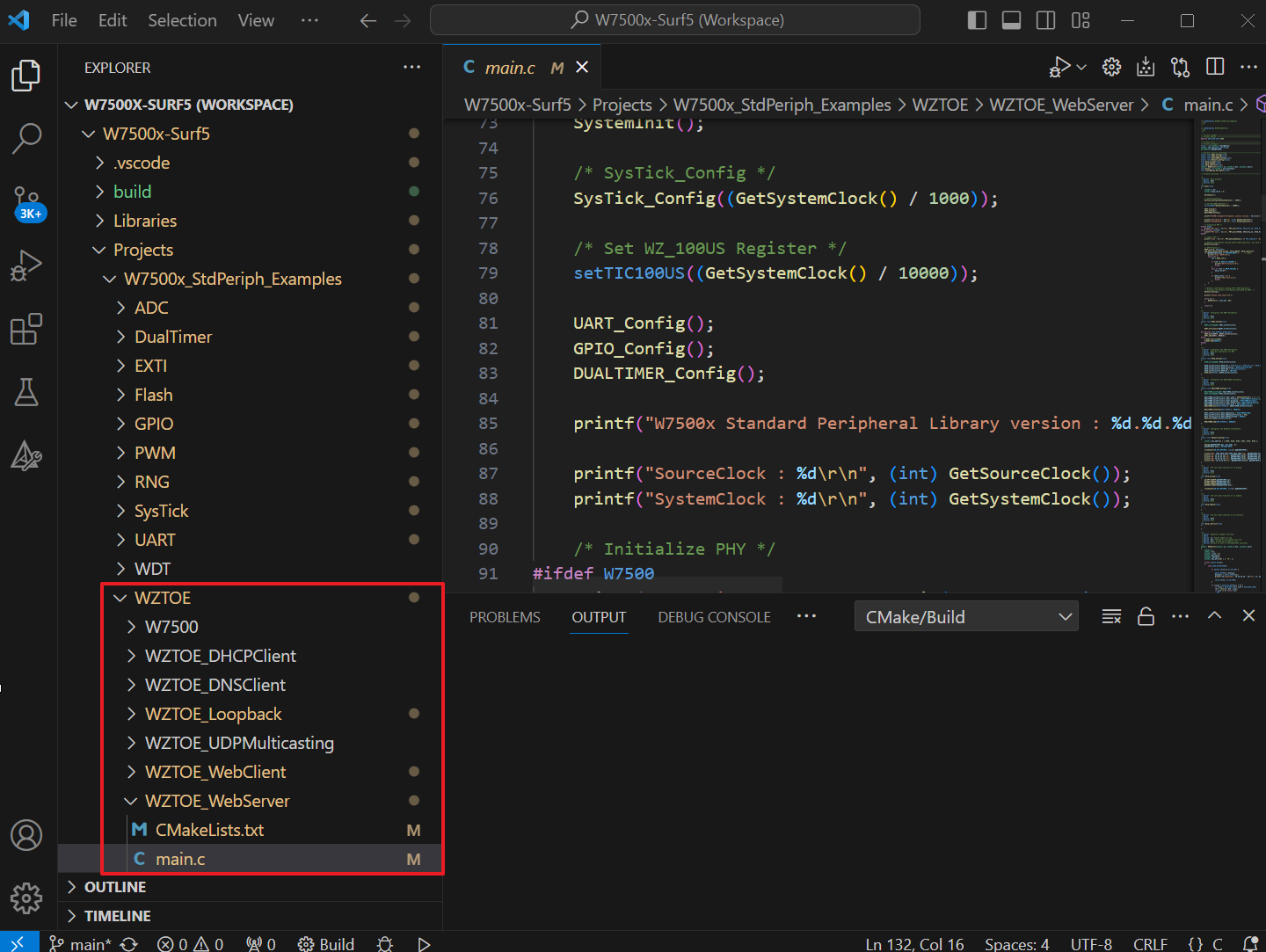 Surf 5 - Web server example in VS Code