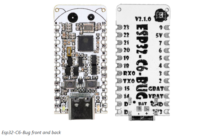 ESP32-C6-Bug WiFi 6, Bluetooth LE, and 802.15.4 board takes a PoE Ethernet shield