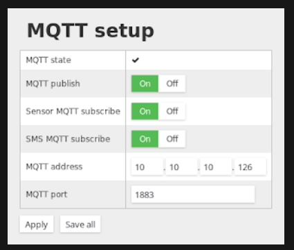 Home security - MQTT gateway for data gathering.