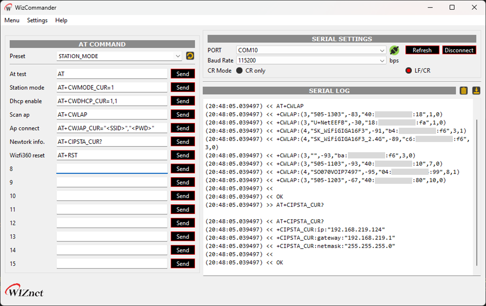 AT Command Tool for WizFi360 Shield