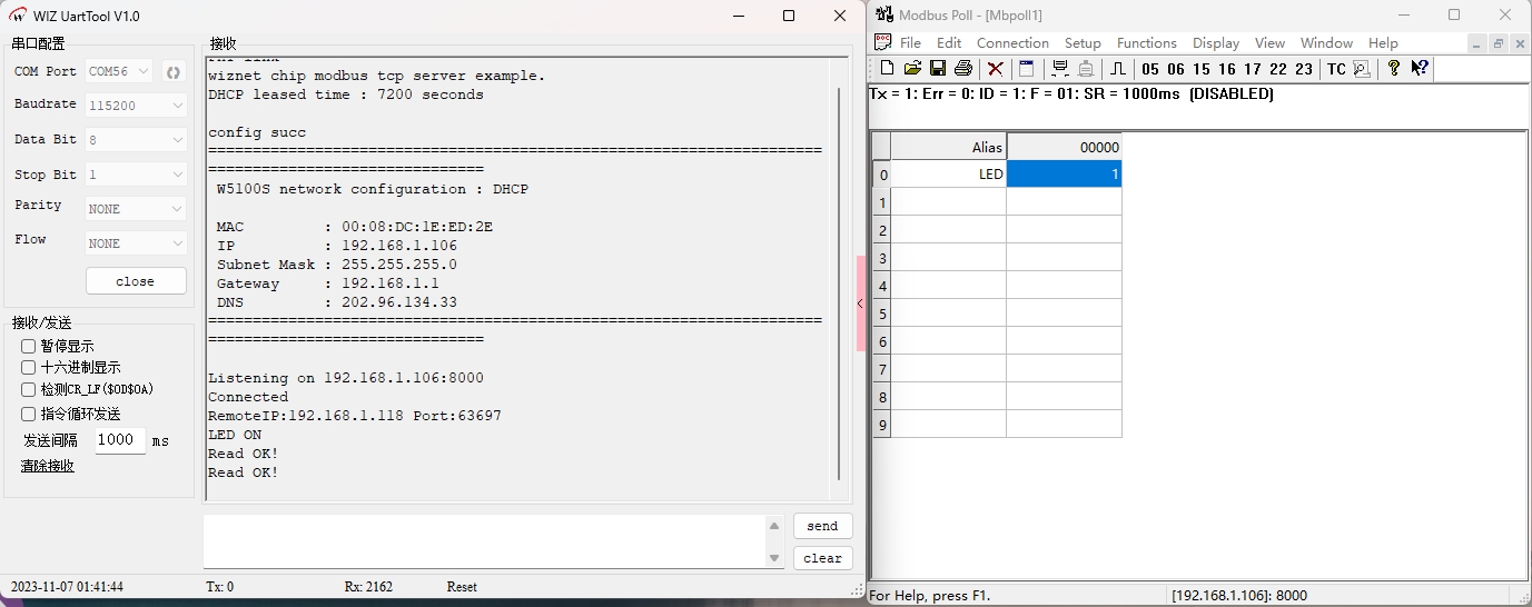 25. W5100S/W5500+RP2040 Raspberry Pi Pico＜Modebus TCP Server Example＞