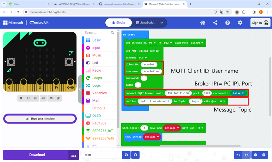Mqtt Communication With Microbit And Pico Using Makecode