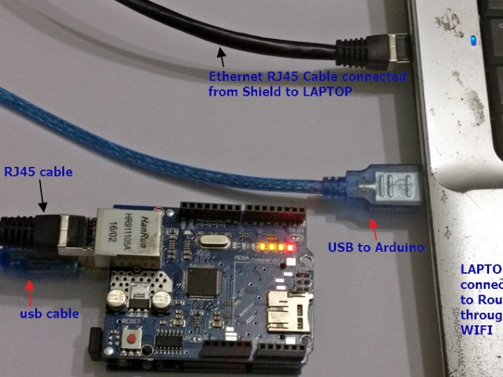 Ethernet Shield–Connecting with Laptop instead of direct Router