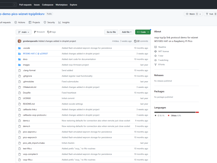 VSCP TCP/IP Link Protocol Demo